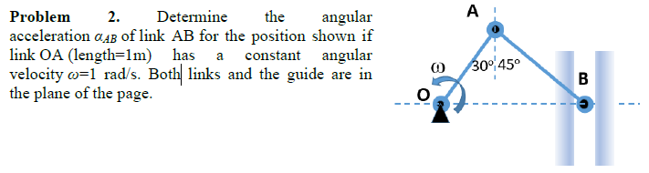 Solved A: Problem 2. Determine the angular acceleration as | Chegg.com