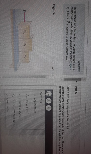 Solved Constants r Part A Three blocks on a frictionless | Chegg.com