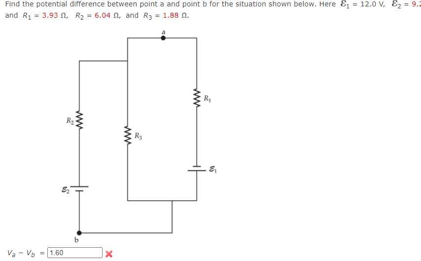 Solved Find the potential difference between point a and | Chegg.com