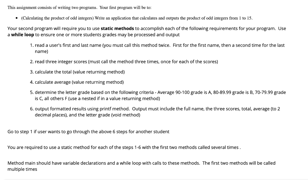 Solved This assignment consists of writing two programs. | Chegg.com