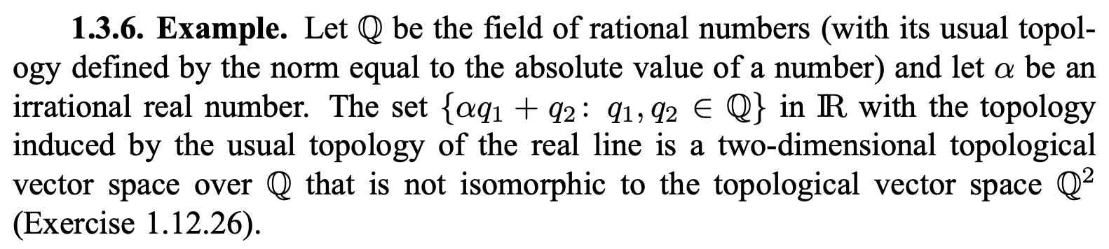 Solved 1.12.26. Justify Example 1.3.6.1.3.6. Example. Let Q | Chegg.com