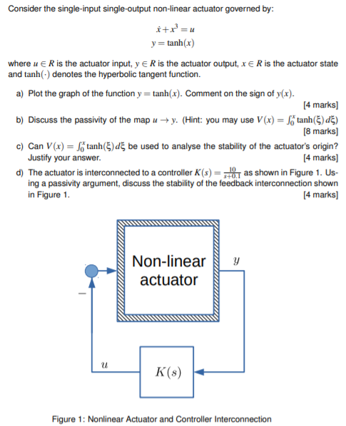 Solved Consider the single-input single-output non-linear | Chegg.com
