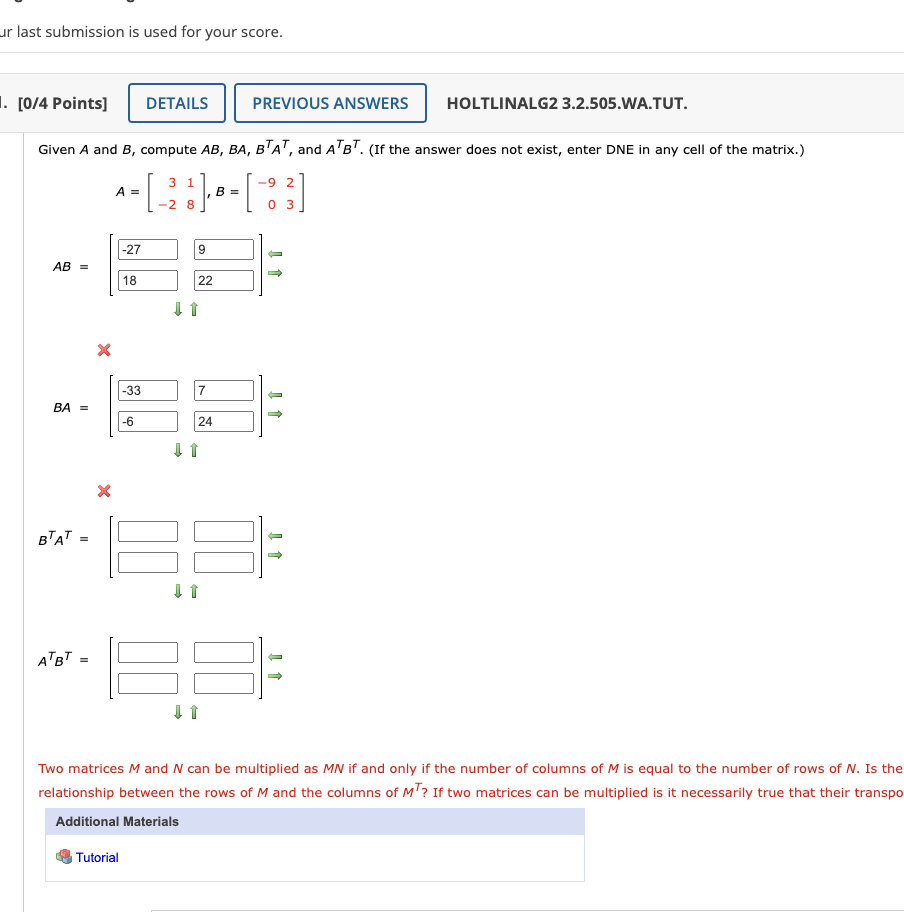 Solved Fill in the missing values to make A a stochastic | Chegg.com