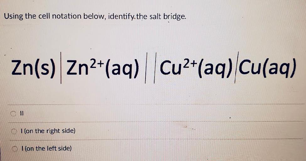 Solved Using the cell notation below, identify the salt | Chegg.com