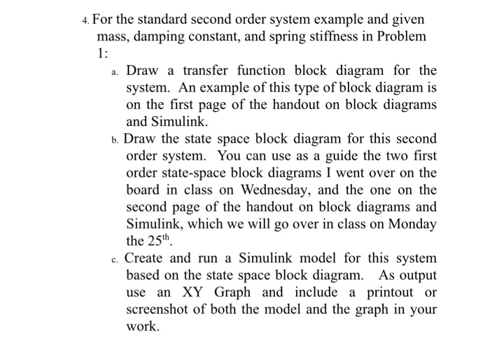 Solved 4. For the standard second order system example and | Chegg.com