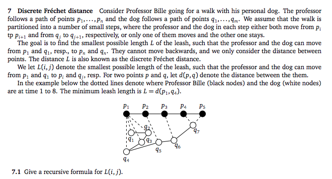 Solved 7 Discrete Fréchet distance Consider Professor Bille | Chegg.com