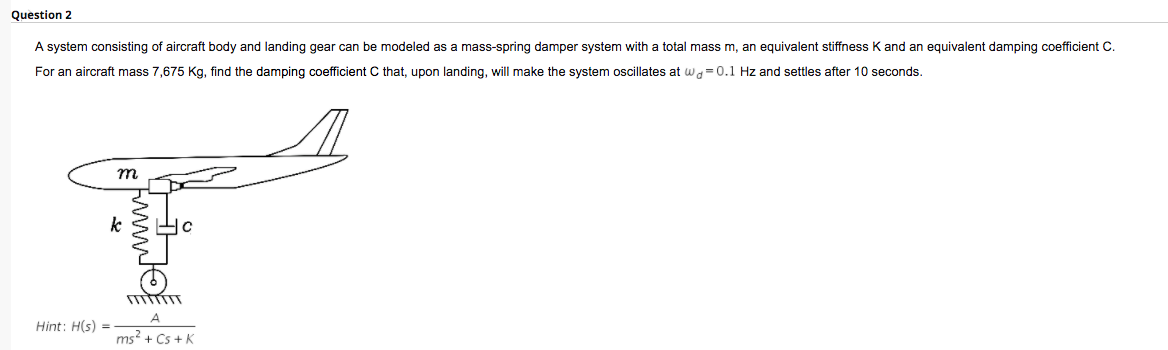 Question 2 A system consisting of aircraft body and | Chegg.com
