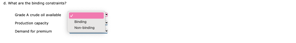 Solved Drop Down Options for question A: (All questions in | Chegg.com