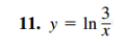 Solved y=ln3x ﻿find the derivative respect to x | Chegg.com