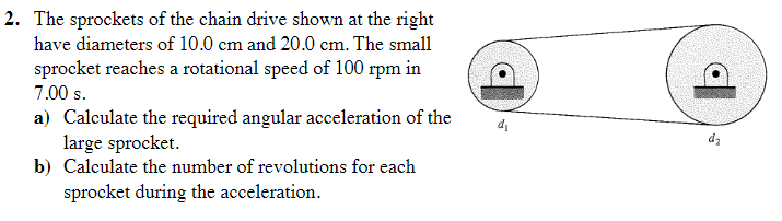 Solved 2. The sprockets of the chain drive shown at the | Chegg.com