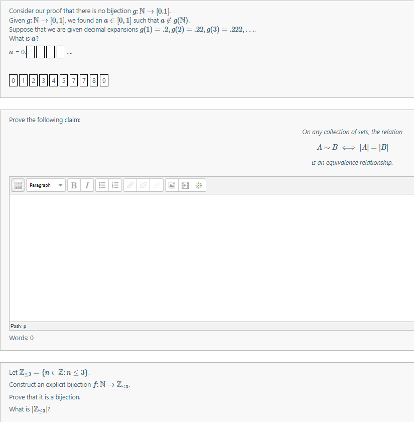 Solved Consider our proof that there is no bijection g: N → | Chegg.com