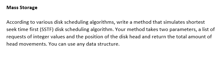 Solved Mass Storage According to various disk scheduling | Chegg.com