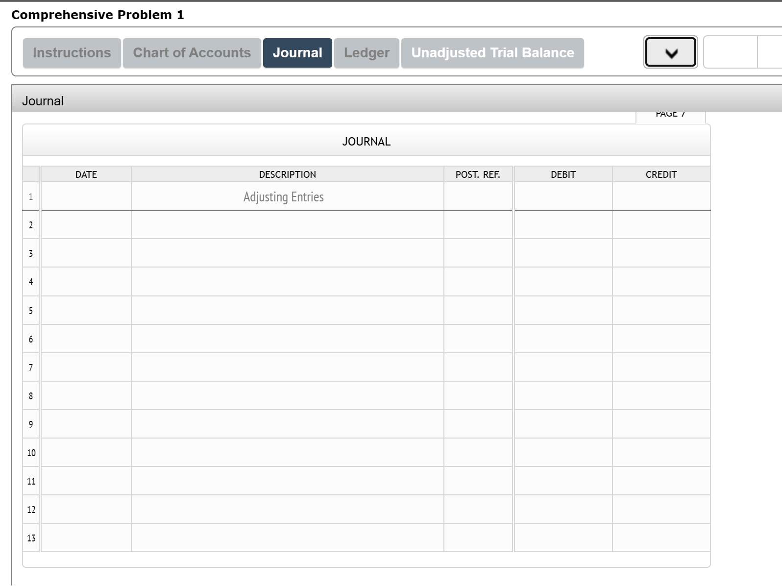 Solved Comprehensive Problem 1 Instructions Chart of | Chegg.com