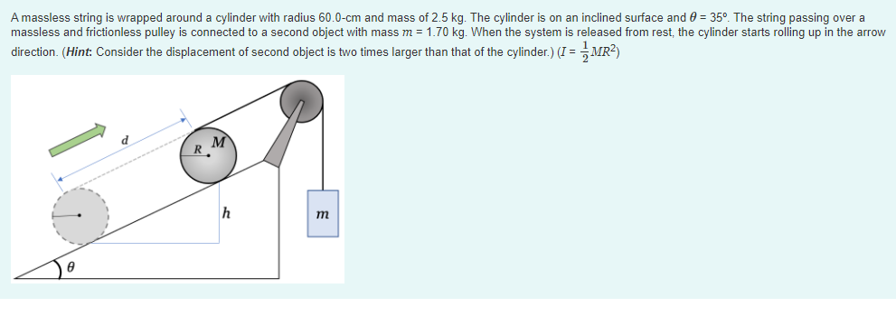 Solved At the moment that the cyclinder goes up by rolling | Chegg.com