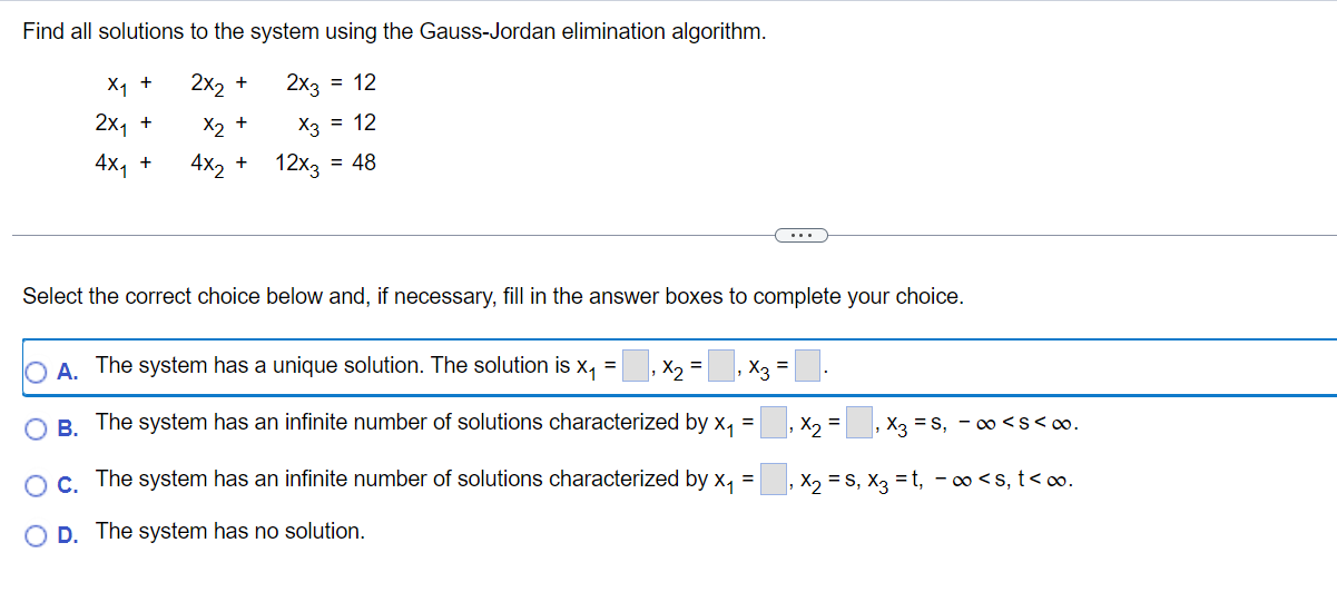 Solved Find all solutions to the system using the | Chegg.com