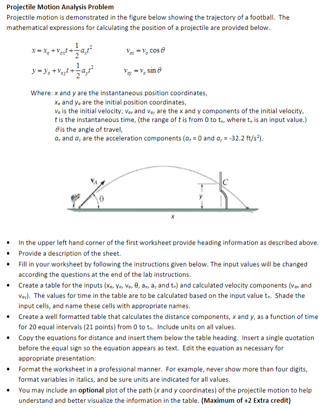 Projectile Motion Analysis Problem Projectile motion | Chegg.com