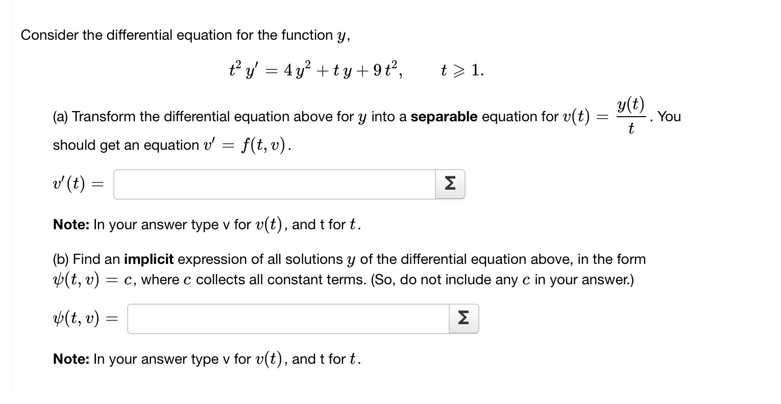 Solved Consider the differential equation for the function | Chegg.com
