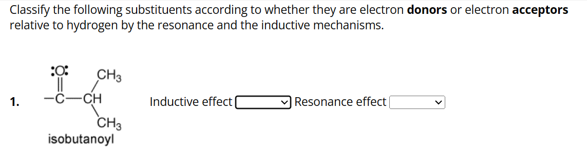 Solved Classify the following substituents according to | Chegg.com