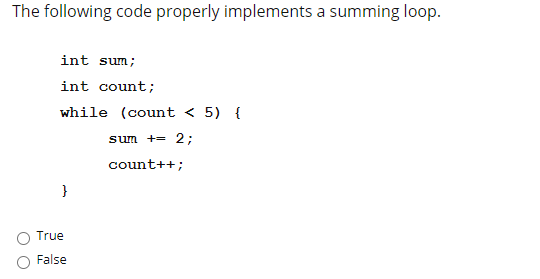 Solved The following code properly implements a summing | Chegg.com