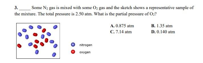 Solved 3. Some N2 gas is mixed with some O2 gas and the | Chegg.com