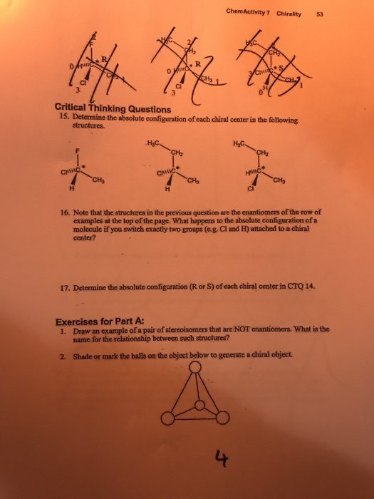 Solved determine the absolute configuration of each chiral | Chegg.com