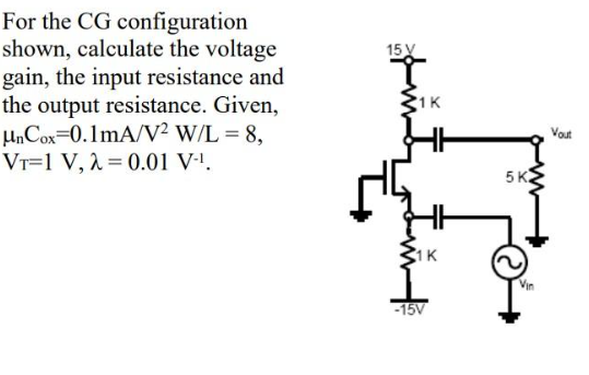 Solved For the CG configuration shown, calculate the voltage | Chegg.com
