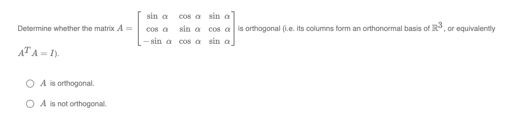 Solved Determine whether the matrix | Chegg.com