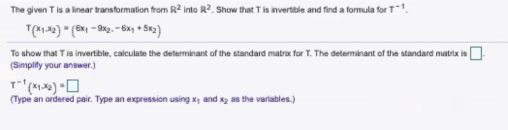 Solved The given Tis a linear transformation from R2 Into | Chegg.com