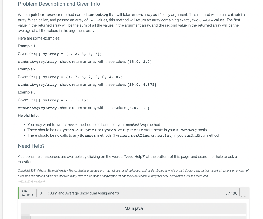 Solved Problem Description and Given Info Write a public | Chegg.com