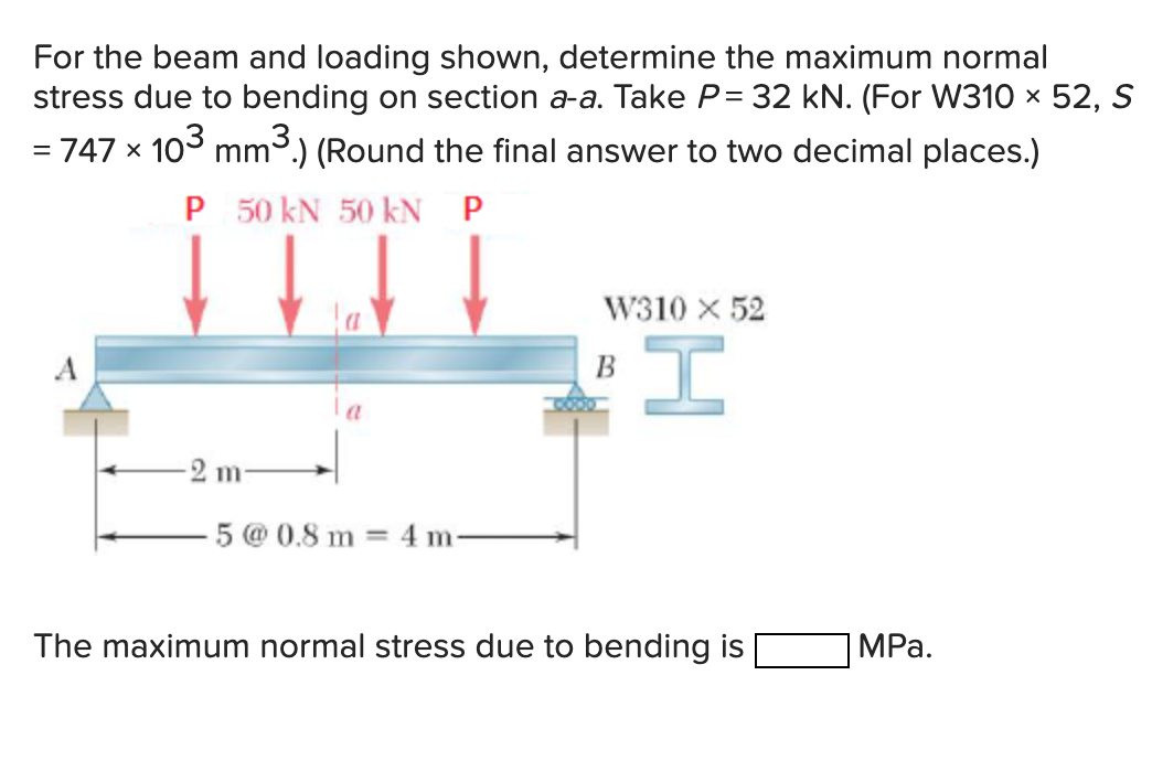 Solved For the beam and loading shown, determine the maximum | Chegg.com