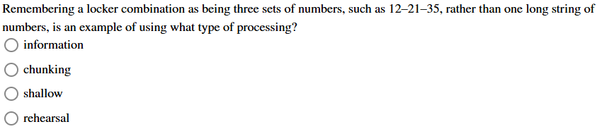 Solved Remembering a locker combination as being three sets | Chegg.com