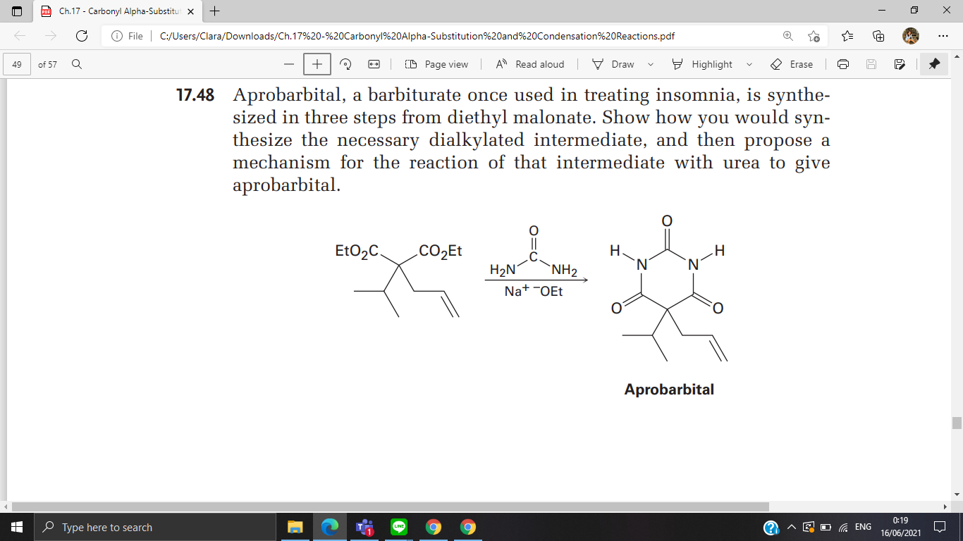 Solved Aprobarbital, a barbiturate once used in treating | Chegg.com