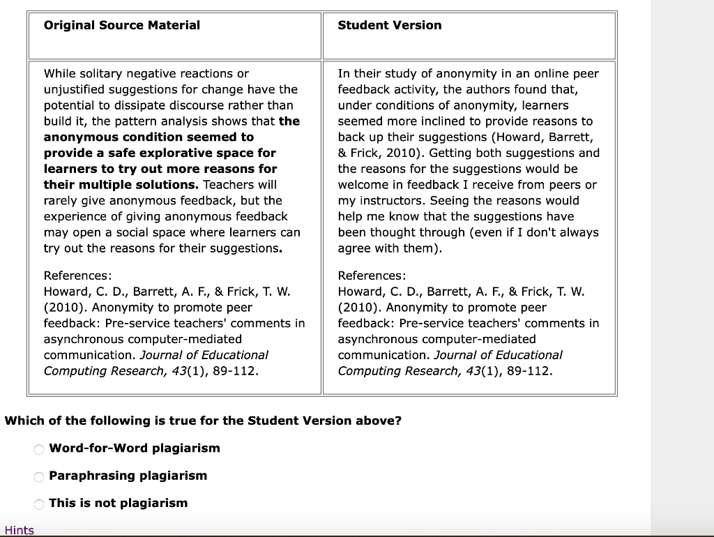 Solved Original Source Material Student Version While | Chegg.com