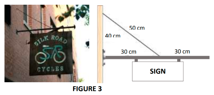 Solved Figure 3 above shows a hanging signboard of a shop. | Chegg.com