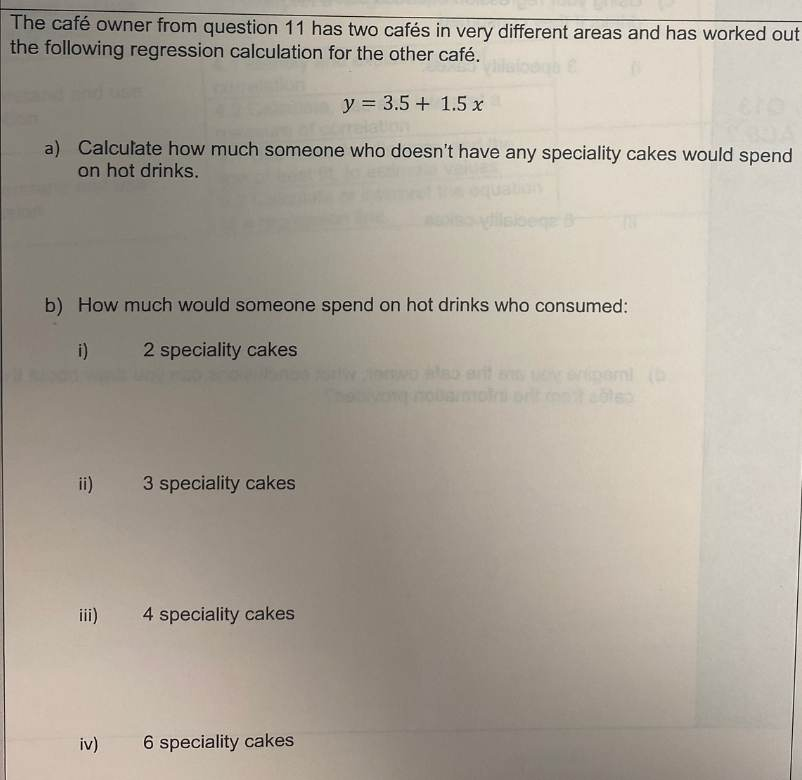 Solved The café owner from question 11 has two cafés in very | Chegg.com