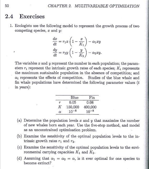 Solved 50 CHAPTER 2. MULTIVARIABLE OPTIMIZATION 2.4 | Chegg.com