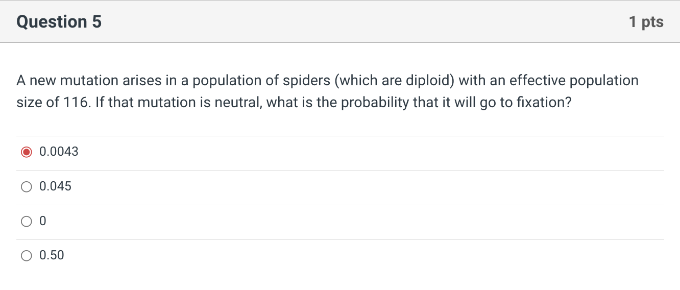 Solved A new mutation arises in a population of spiders | Chegg.com