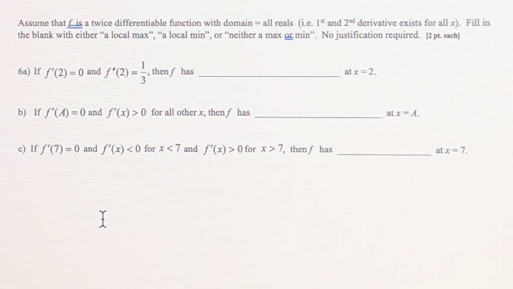 Solved Assume that is a twice differentiable function with | Chegg.com
