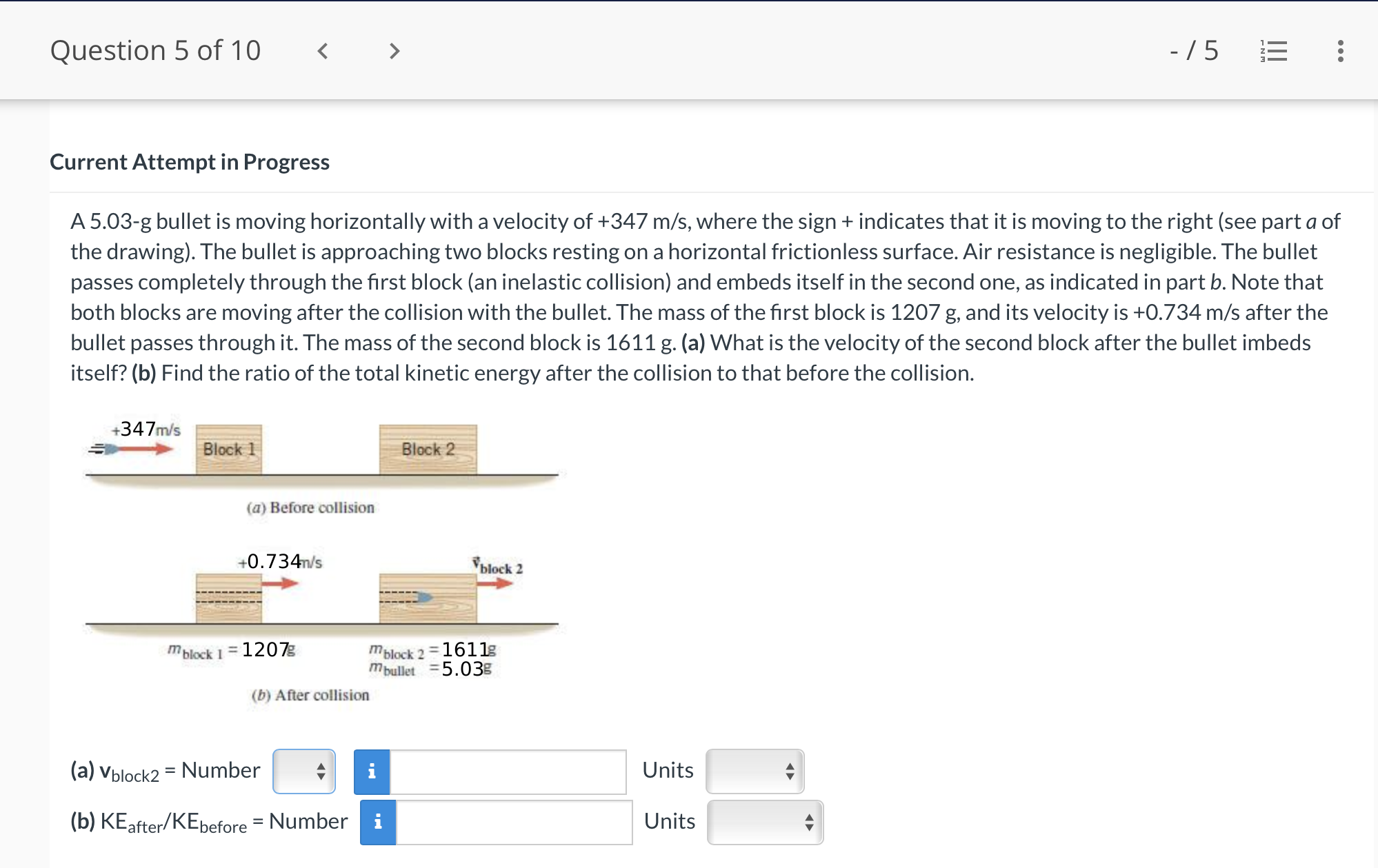 Solved A 5.03-g bullet is moving horizontally with a | Chegg.com