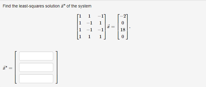 Solved Find the least-squares solution x∗ of the system | Chegg.com