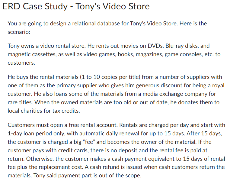 Solved 1) Create High Level ERD 2) Create Enhanced ERD | Chegg.com