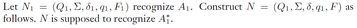 Solved = Let N1 (Q1, 2, 81, 91, Fi) recognize A1. Construct | Chegg.com