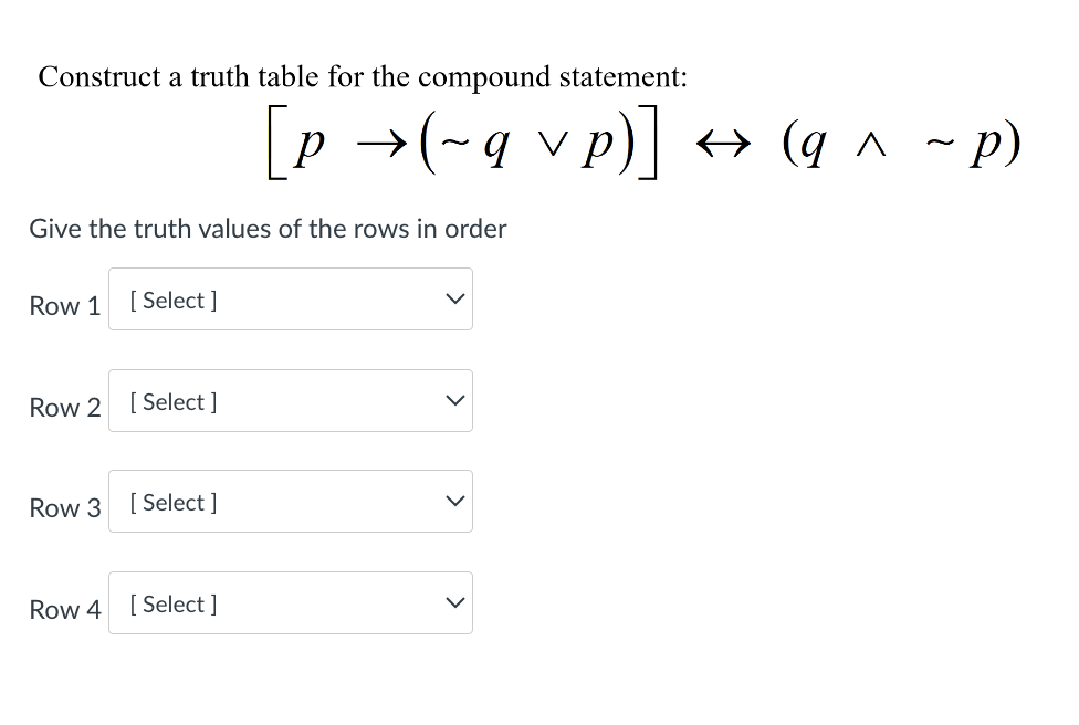 Solved Construct a truth table for the compound | Chegg.com