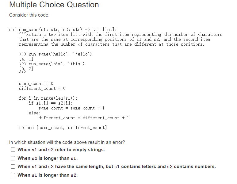 Solved Multiple Choice Question Consider this code: 0 def | Chegg.com