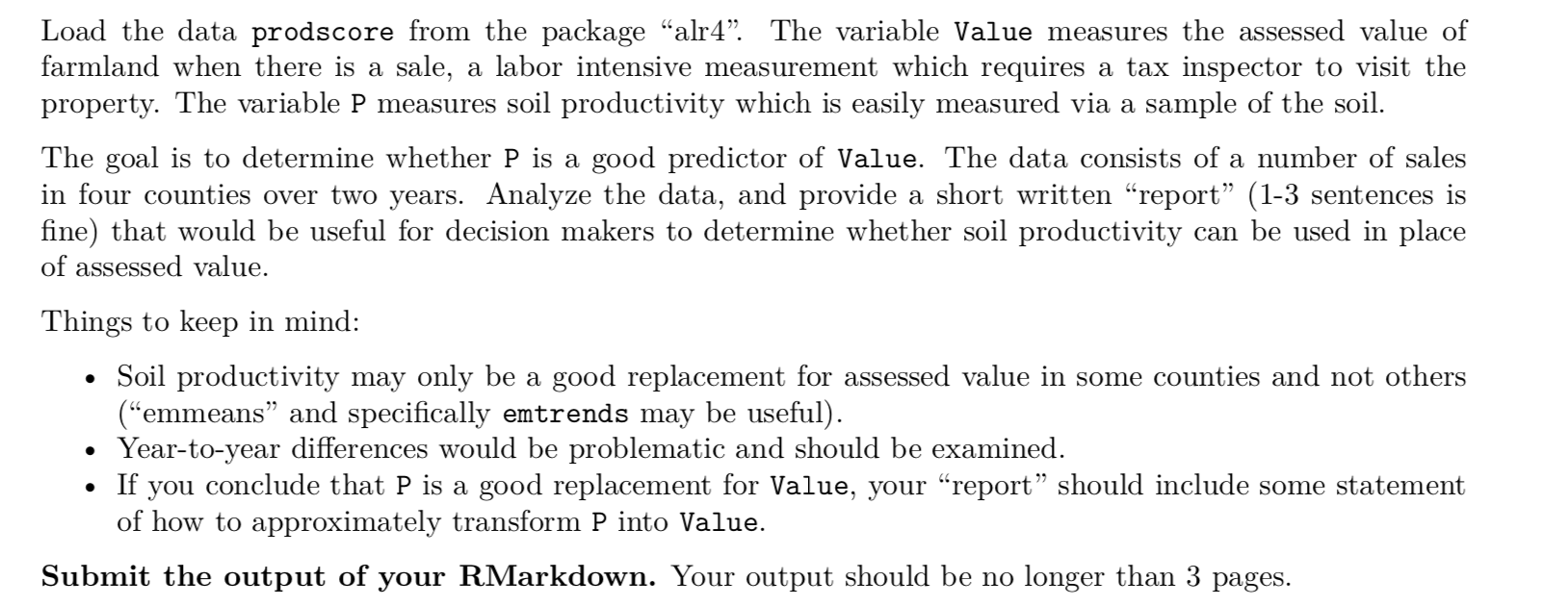 Load the data prodscore from the package “alr4”. The | Chegg.com
