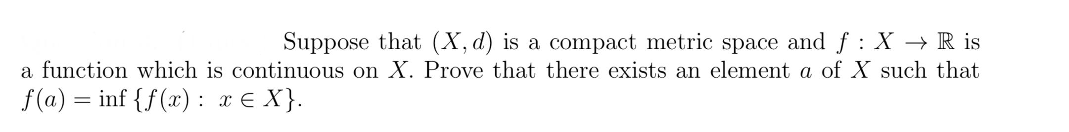 Solved Suppose that (X,d) is a compact metric space and | Chegg.com