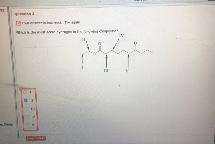 Solved Which is the most acidic hydrogen in the following | Chegg.com