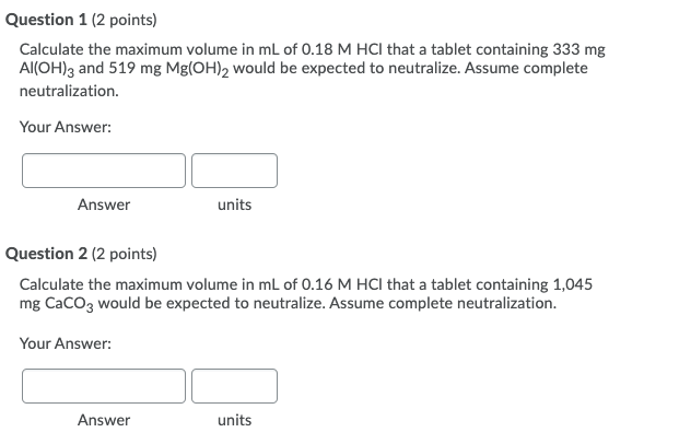 Solved Question 1 (2 points) Calculate the maximum volume in | Chegg.com