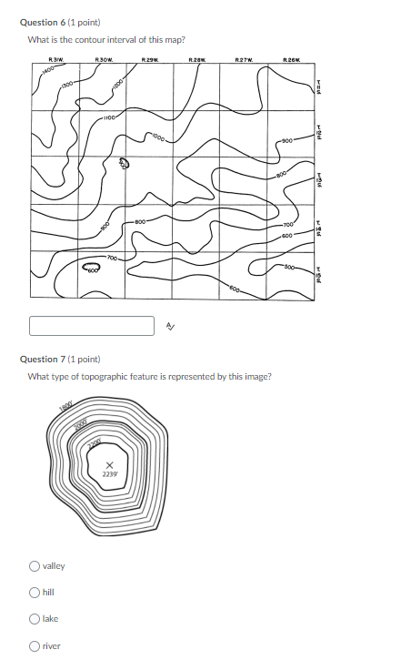 Solved Question 6 (1 point) What is the contour interval of | Chegg.com