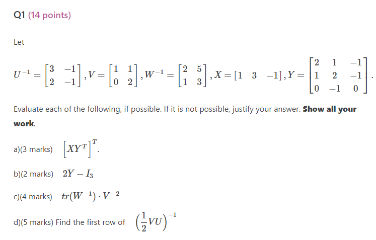 Solved Q5 (8 points) For m #0 use the row reduction method | Chegg.com
